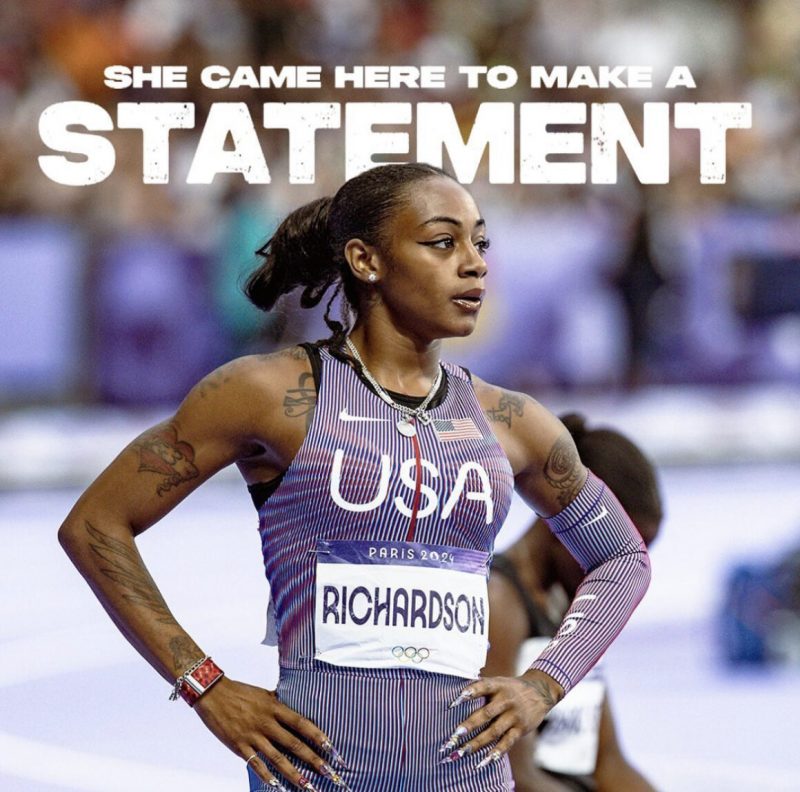 Sha’Carri Richardson Debuted Custom Embellished Nails During the 2024 ...